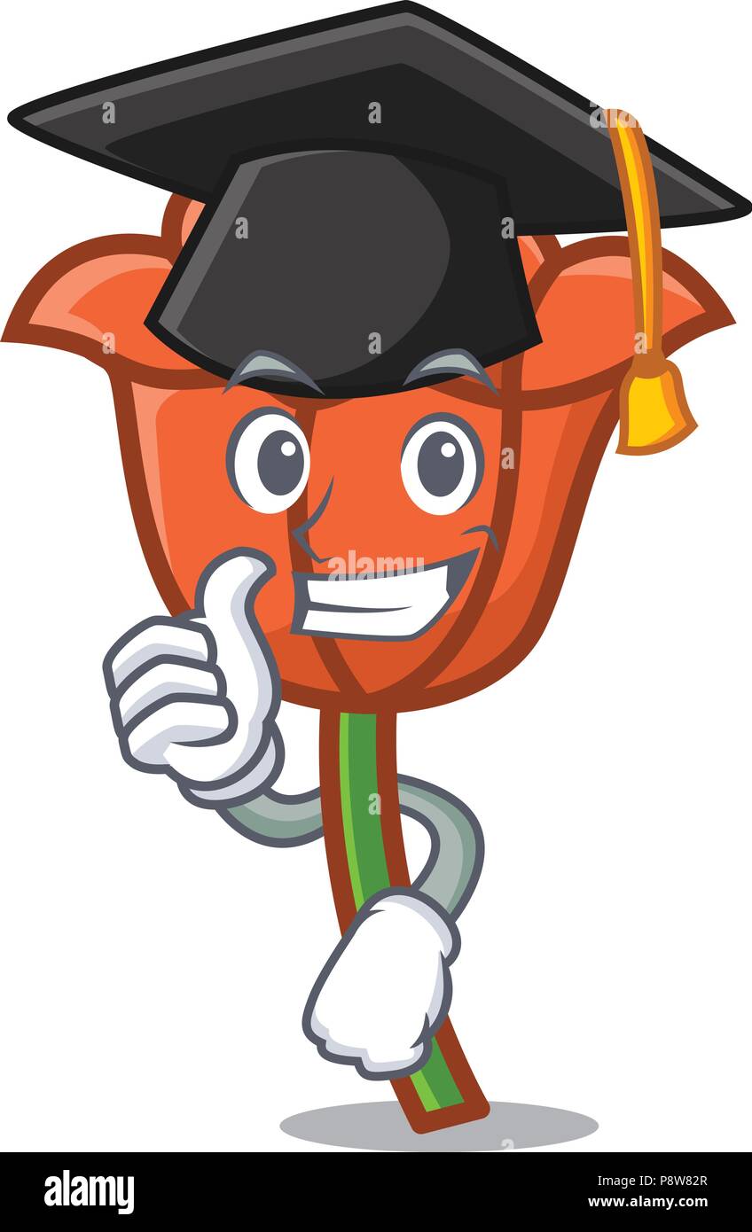 Graduation poppy flower character cartoon Stock Vector Image & Art - Alamy