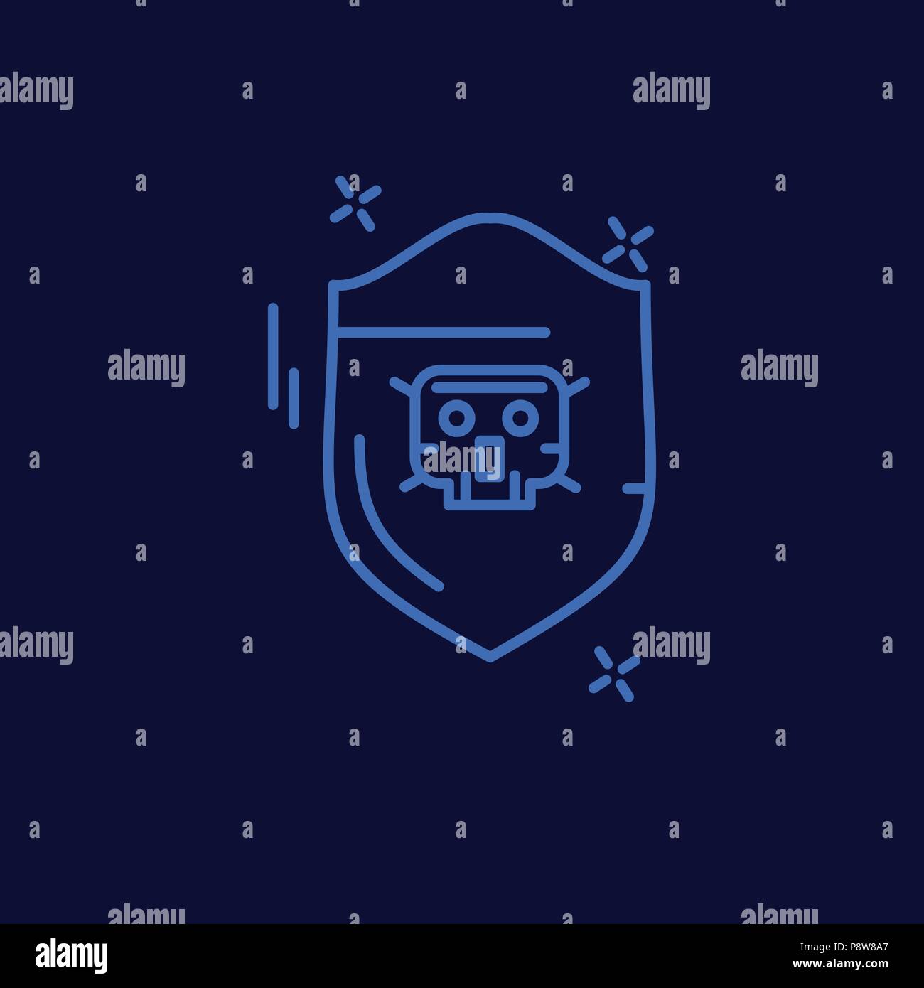 Cyber crime neon icon with blue background. For web design and ...