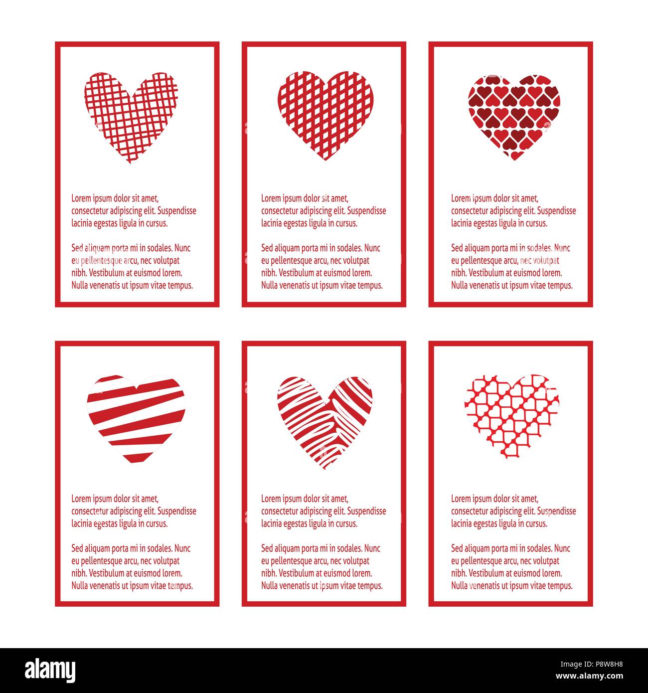 Valentines day card set vector. For web design and application ...