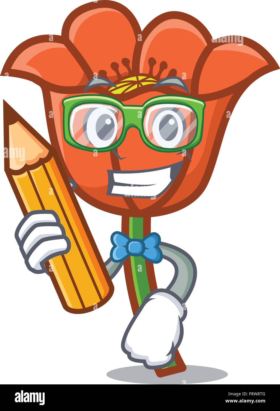 Student poppy flower character cartoon Stock Vector Image & Art - Alamy