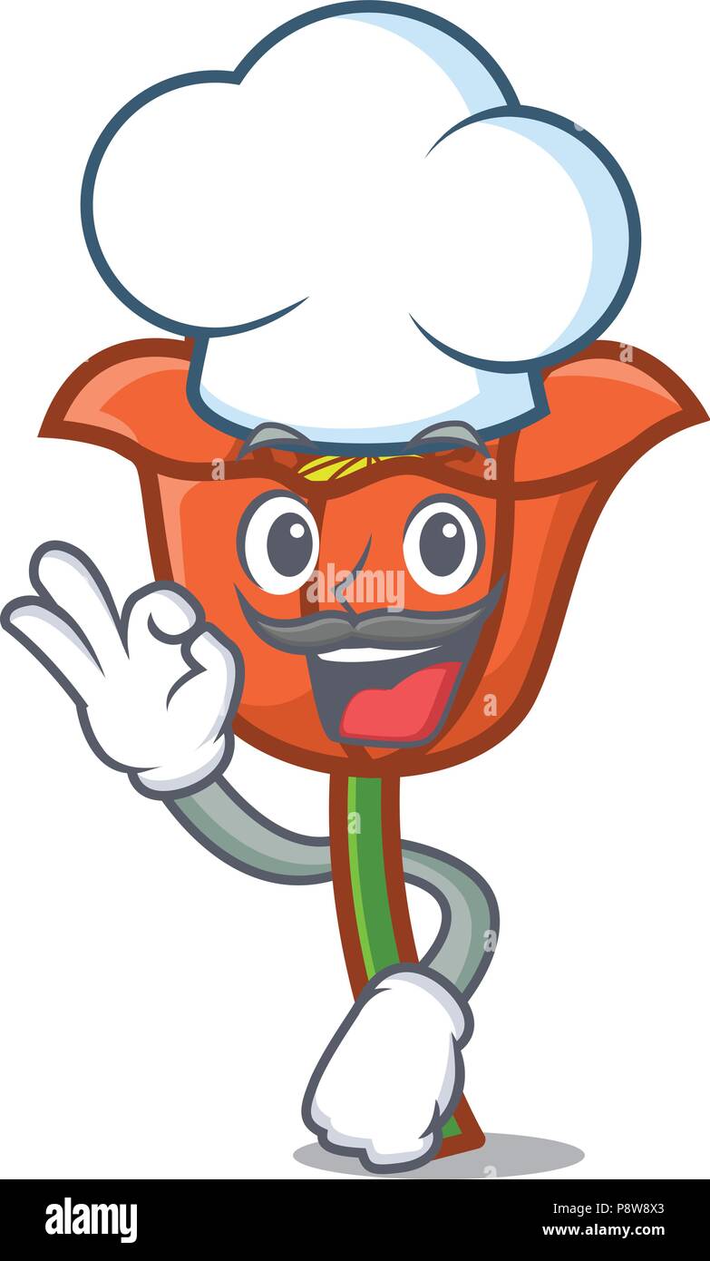 Chef poppy flower character cartoon Stock Vector Image & Art - Alamy