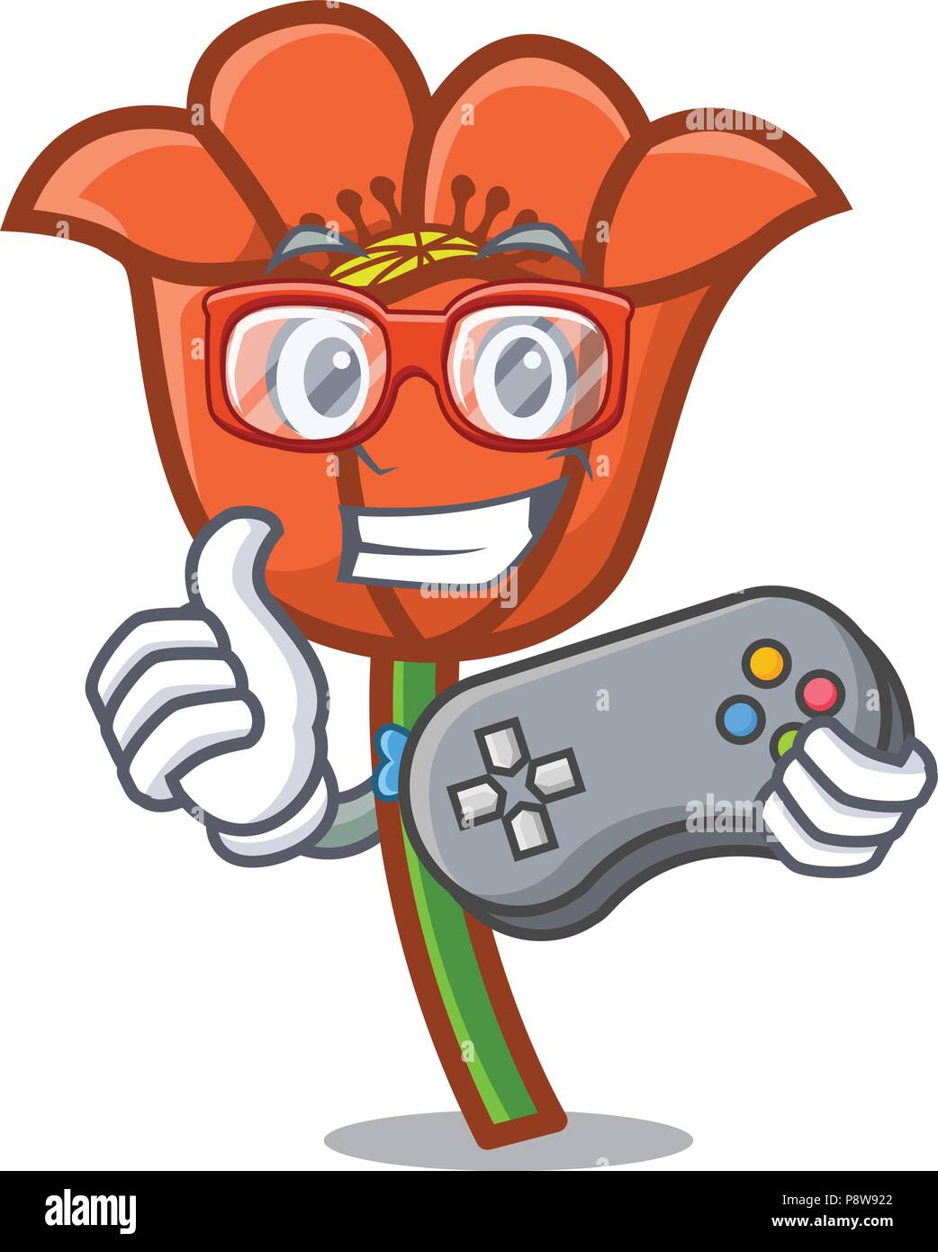 Gamer poppy flower mascot cartoon Stock Vector Image & Art - Alamy