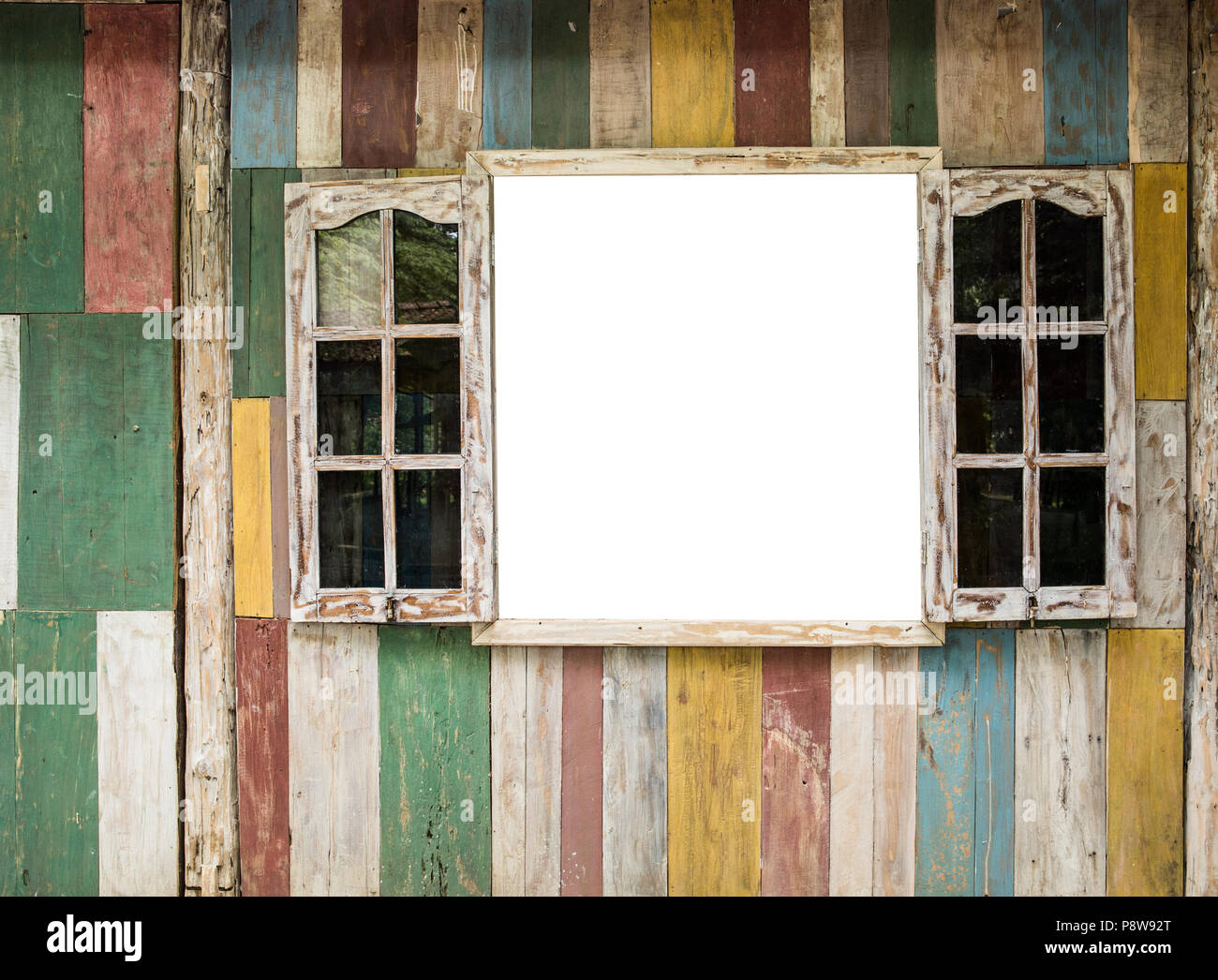 portrait of colorful wood window background with texture detail Stock ...