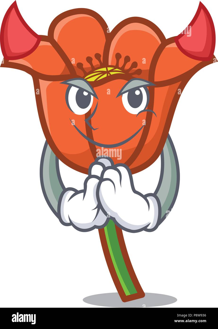 Devil poppy flower mascot cartoon Stock Vector Image & Art - Alamy
