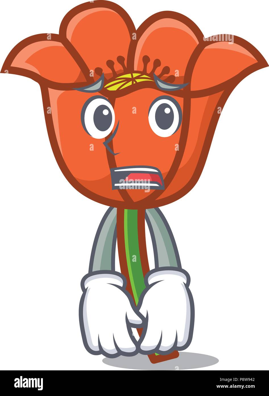 Afraid poppy flower mascot cartoon Stock Vector Image & Art - Alamy