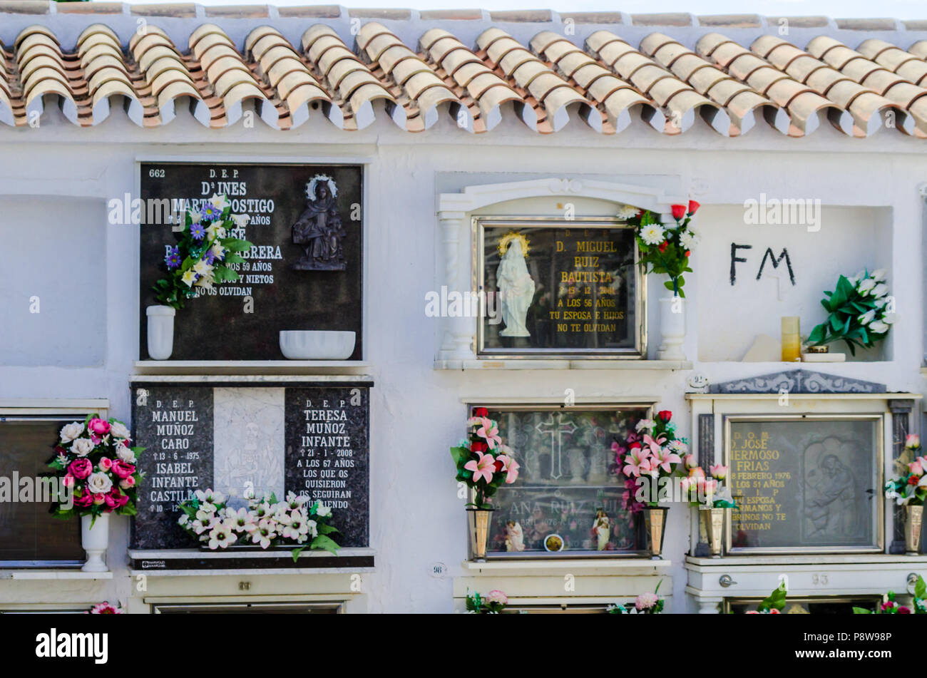 COMARES, SPAIN - 28 JUNE 2018 characteristic of the Spanish burial site ...