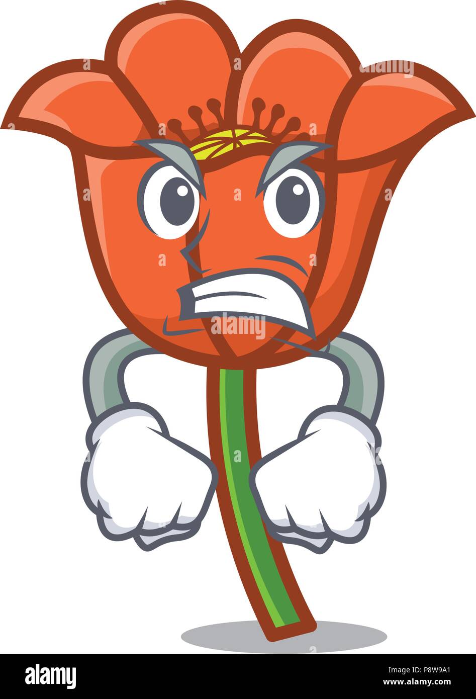 Angry poppy flower mascot cartoon Stock Vector Image & Art - Alamy