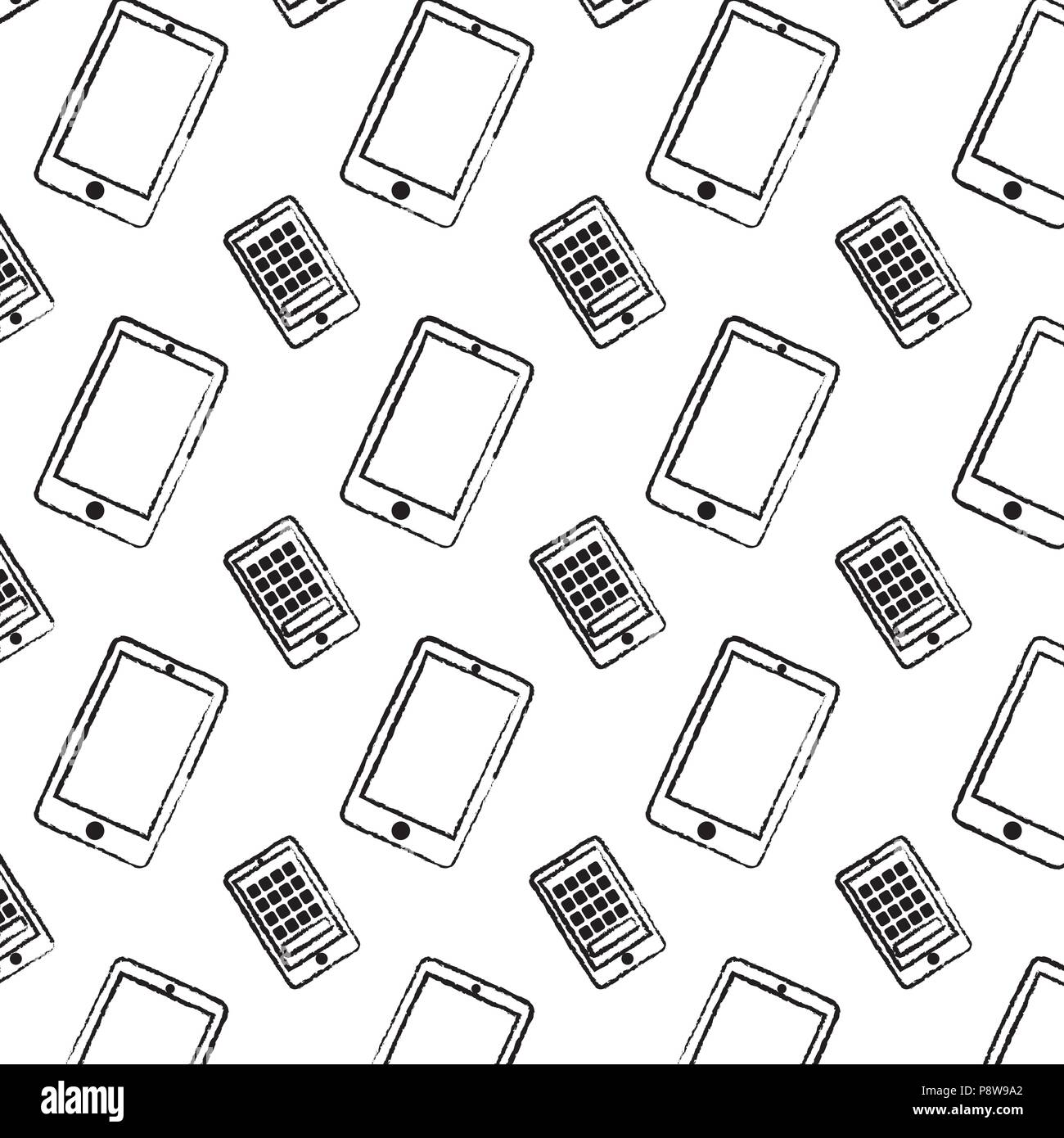 grunge smartphone technology and digitals apps background vector ...