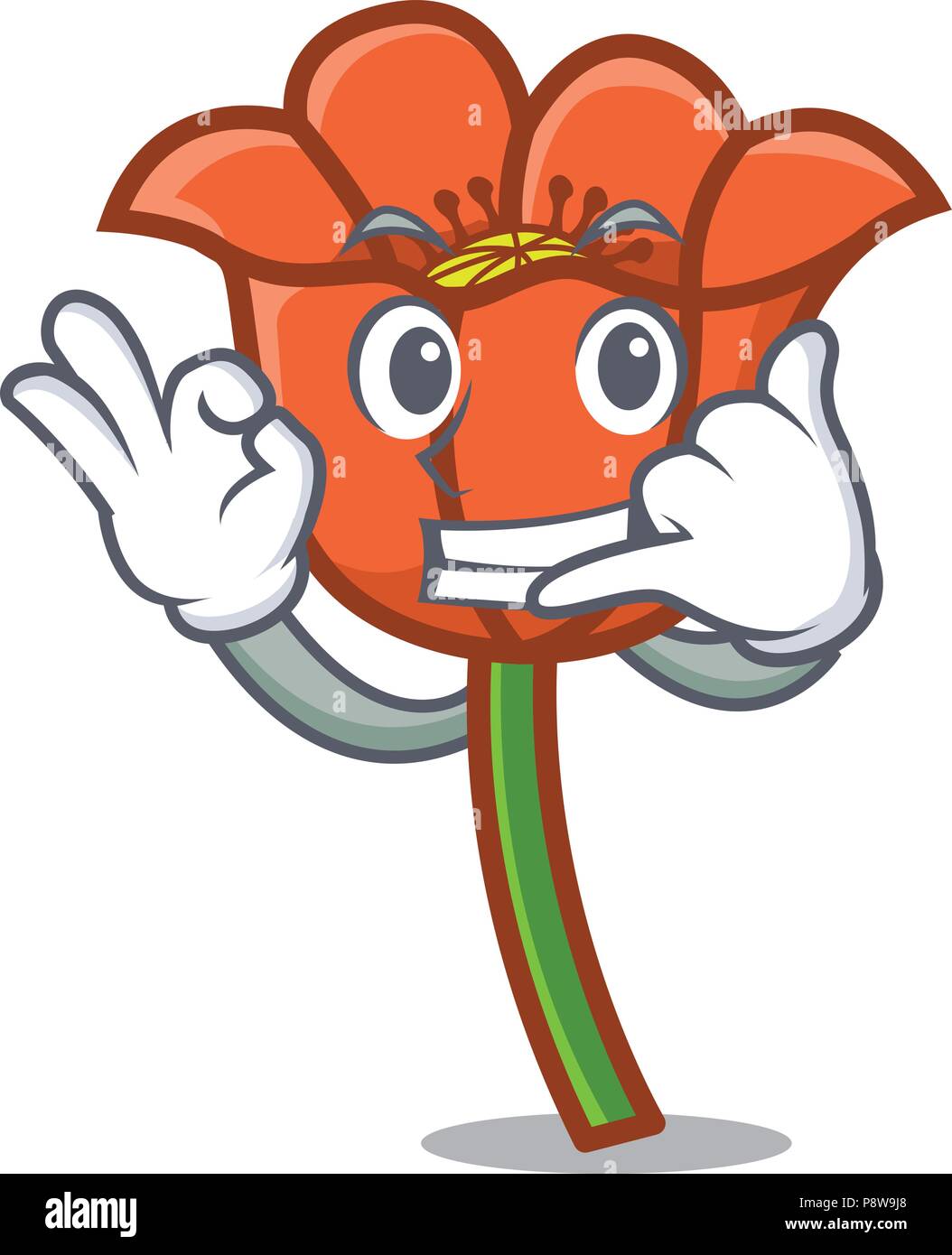 Call me poppy flower mascot cartoon Stock Vector Image & Art - Alamy