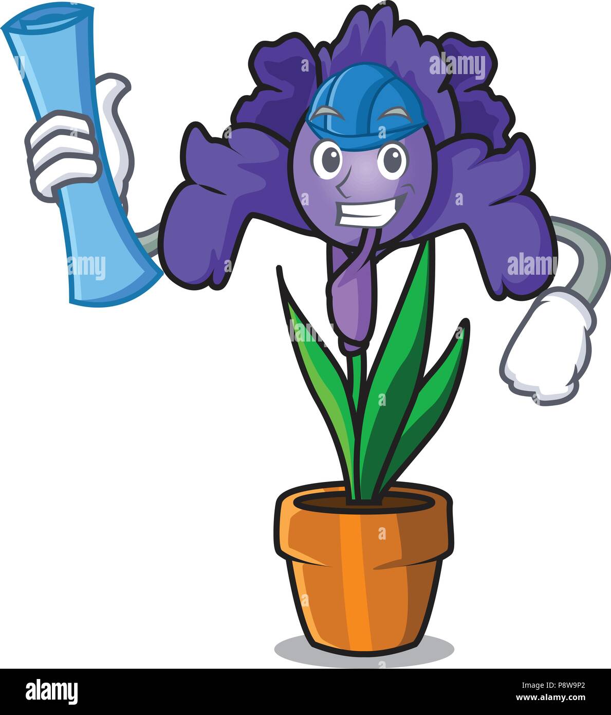 Architect iris flower character cartoon Stock Vector Image & Art - Alamy