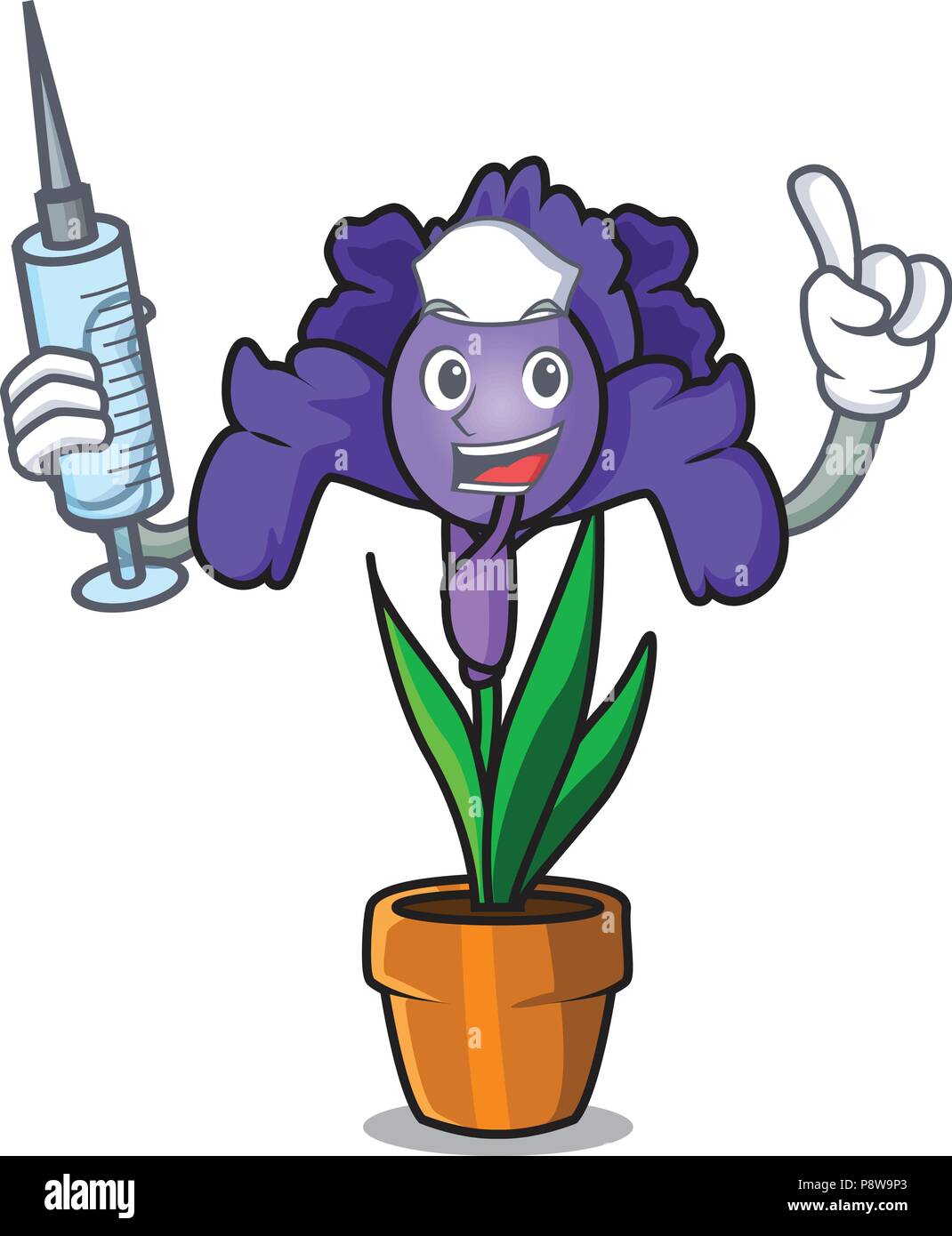 Nurse iris flower character cartoon Stock Vector Image & Art - Alamy