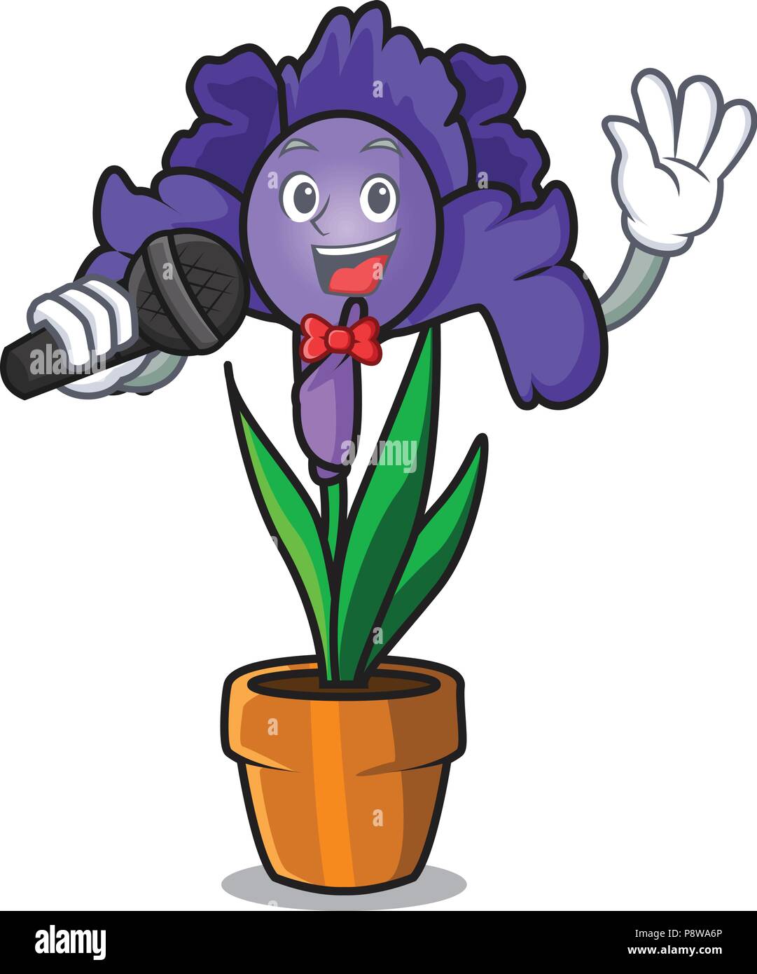 Singing iris flower mascot cartoon Stock Vector Image & Art - Alamy