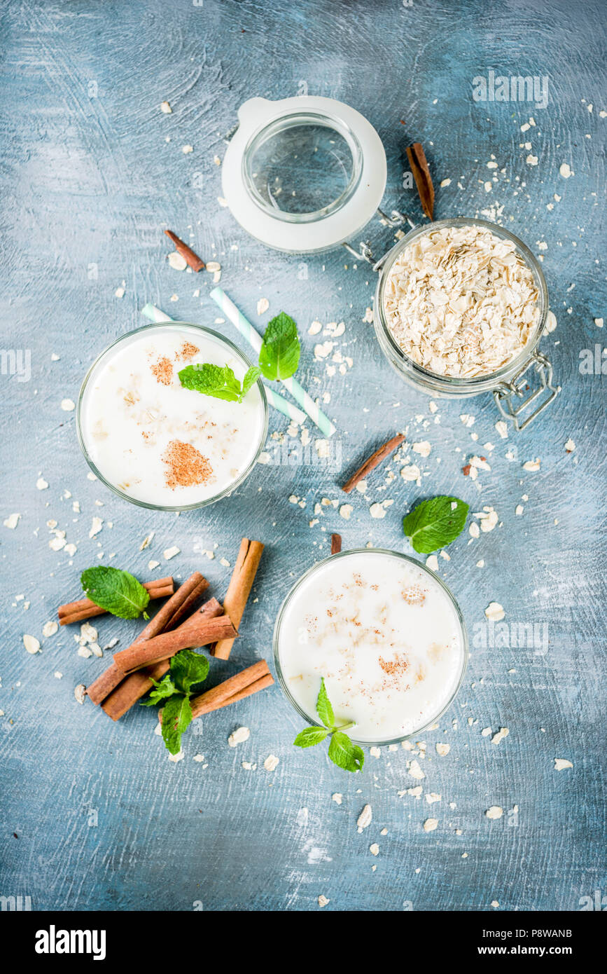 Avena Colombiana, Colombian Oatmeal Drink with cinnamon and mint Stock ...