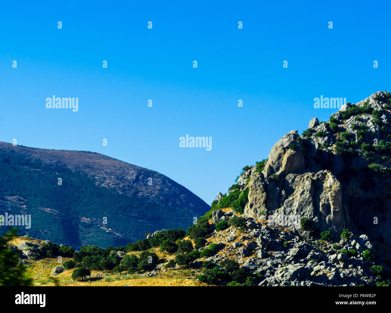 mountain peaks in the Andalusian region, typical mountain landscape ...