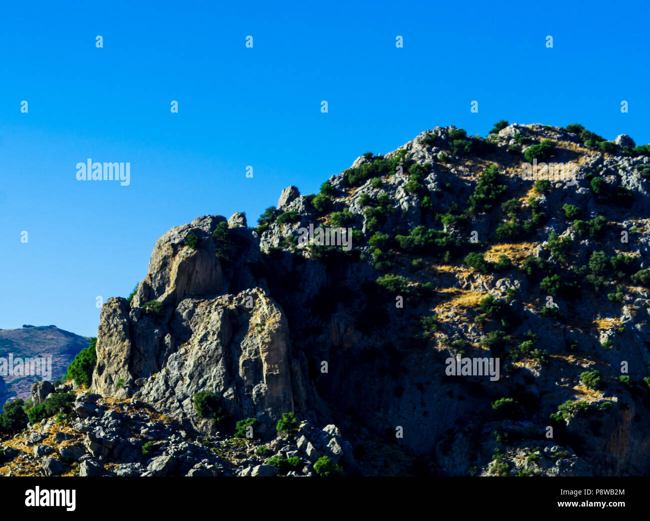 mountain peaks in the Andalusian region, typical mountain landscape ...