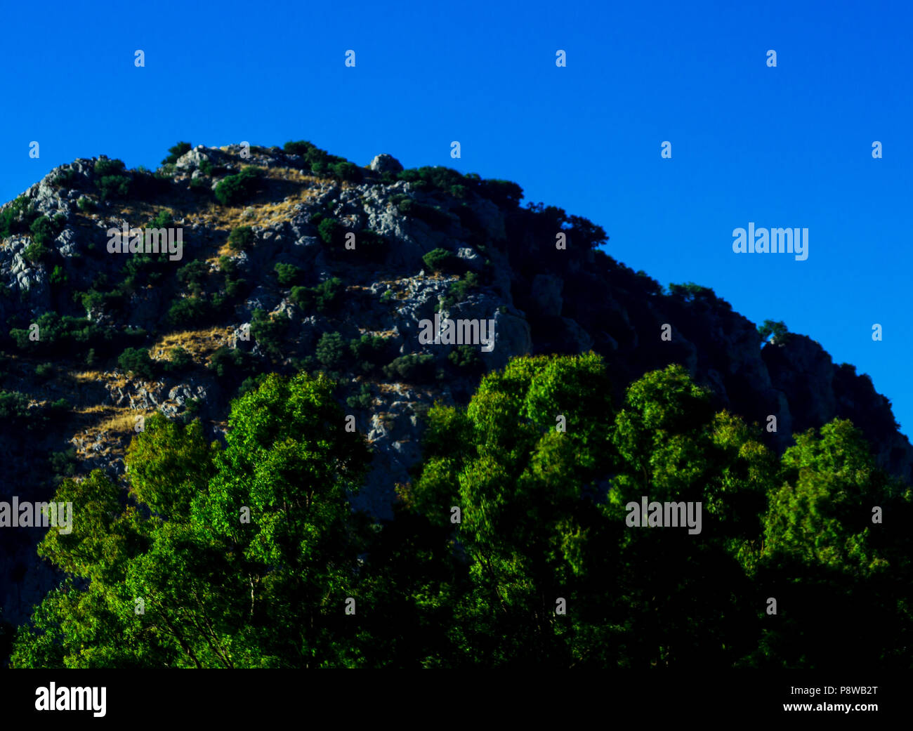 mountain peaks in the Andalusian region, typical mountain landscape ...