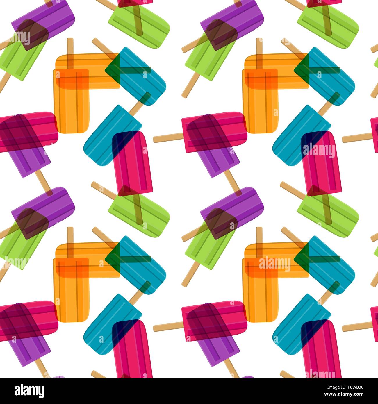 Abstract Summer Seamless Pattern Background with Ice Cream. Vector ...