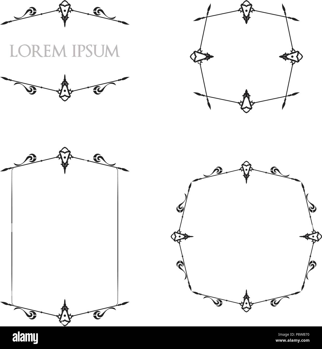 Vintage ornamental borders vector Cut Out Stock Images & Pictures - Alamy