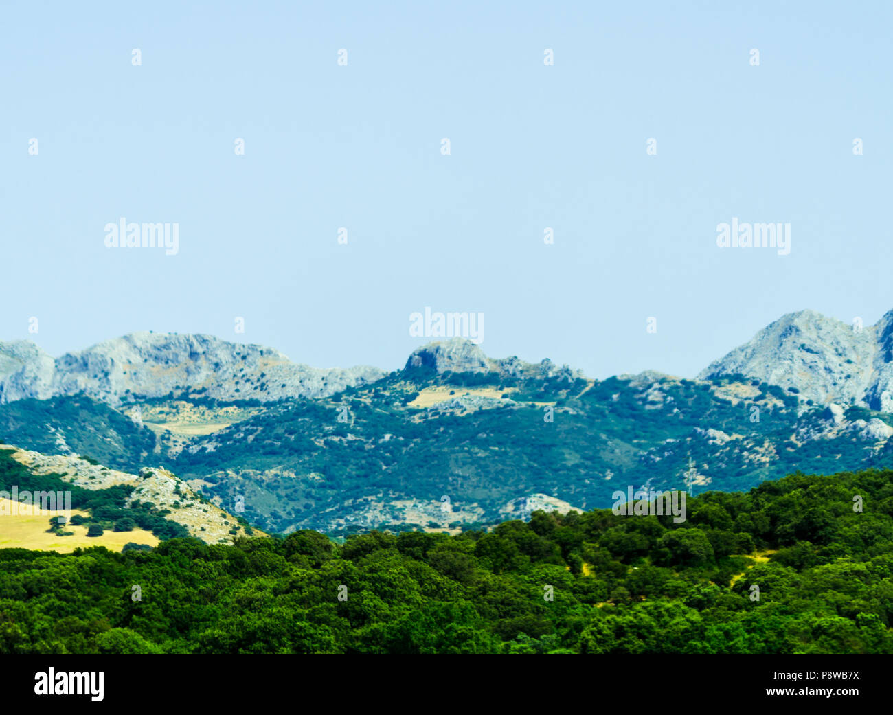 mountain peaks in the Andalusian region, typical mountain landscape ...