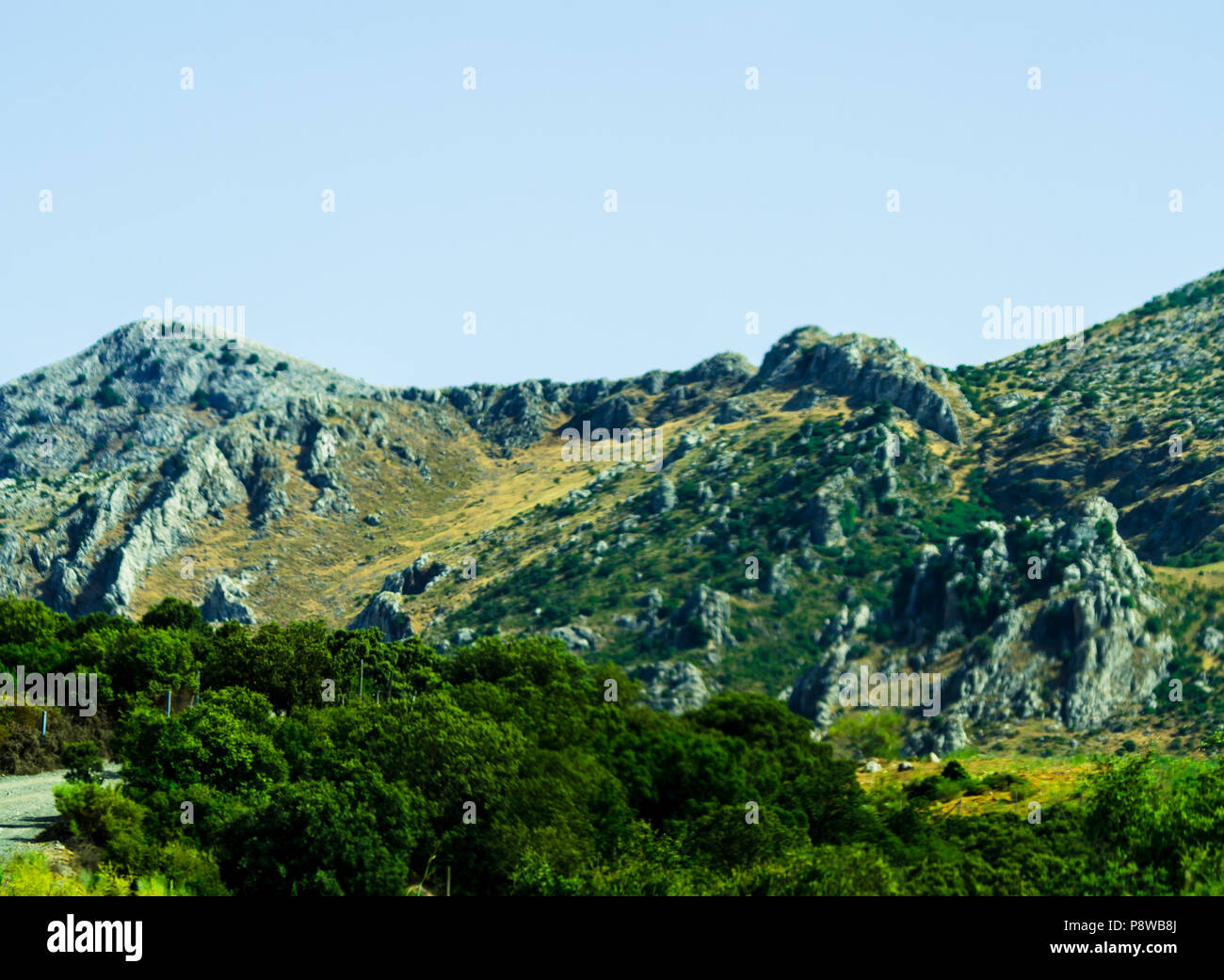 mountain peaks in the Andalusian region, typical mountain landscape ...