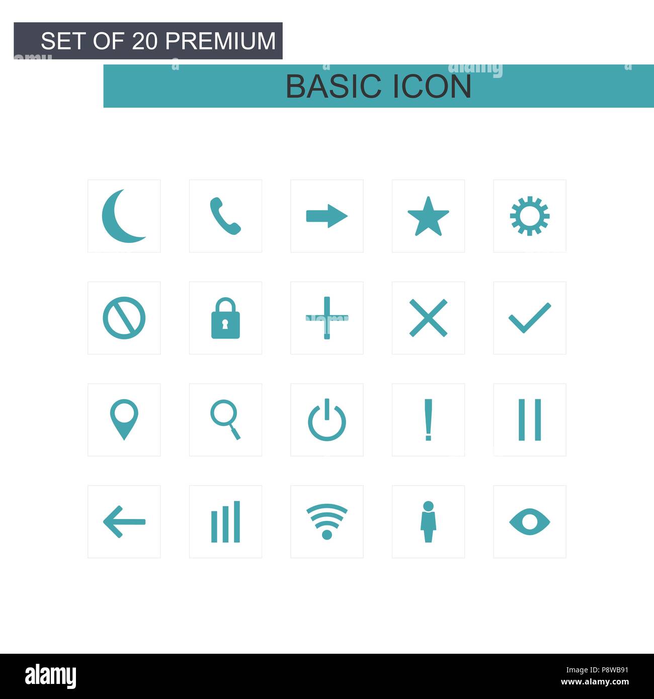 Basic icons set vector. For web design and application interface, also ...