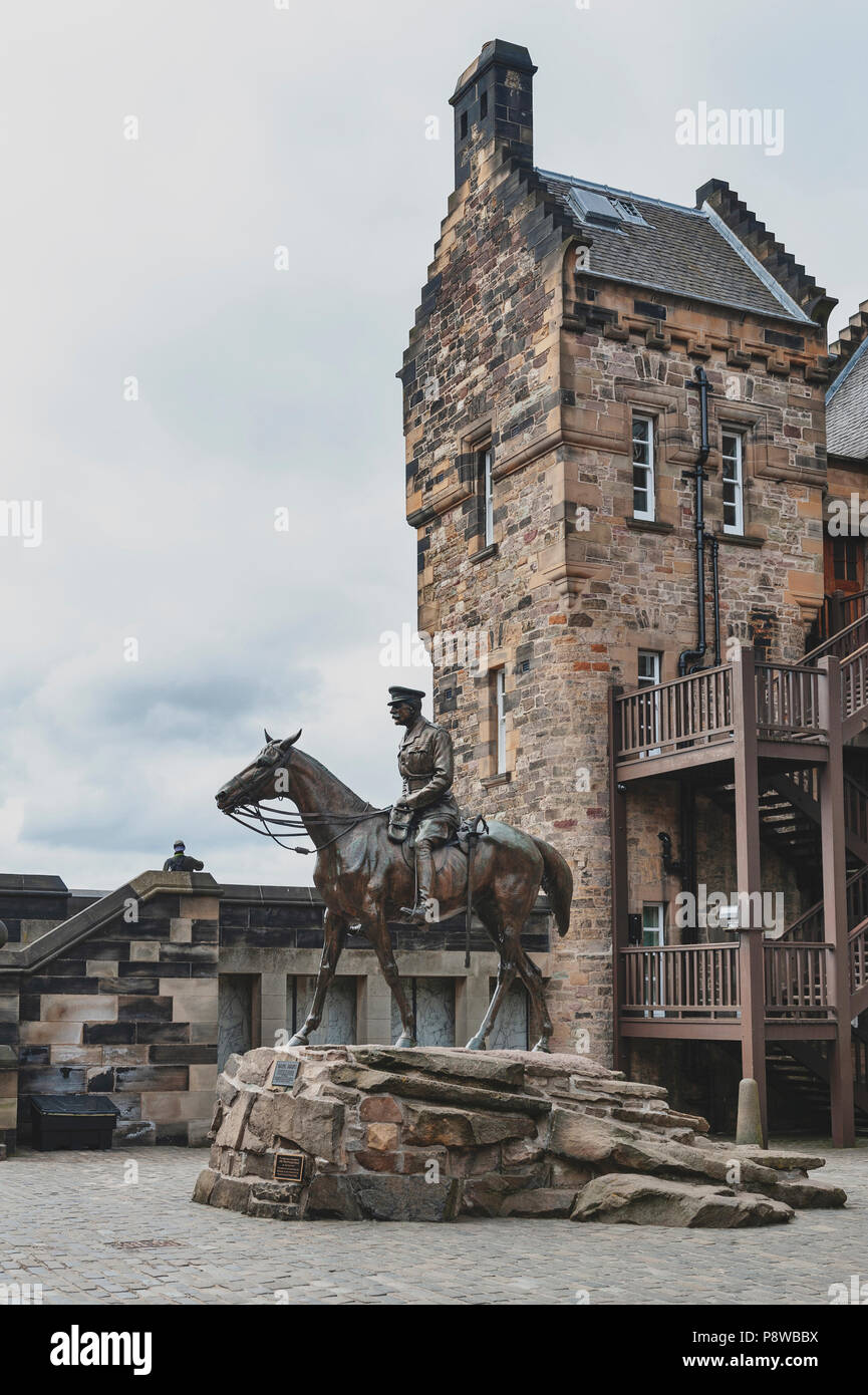 Equestrian statue of Field Marshal Earl Haig situated outside the ...
