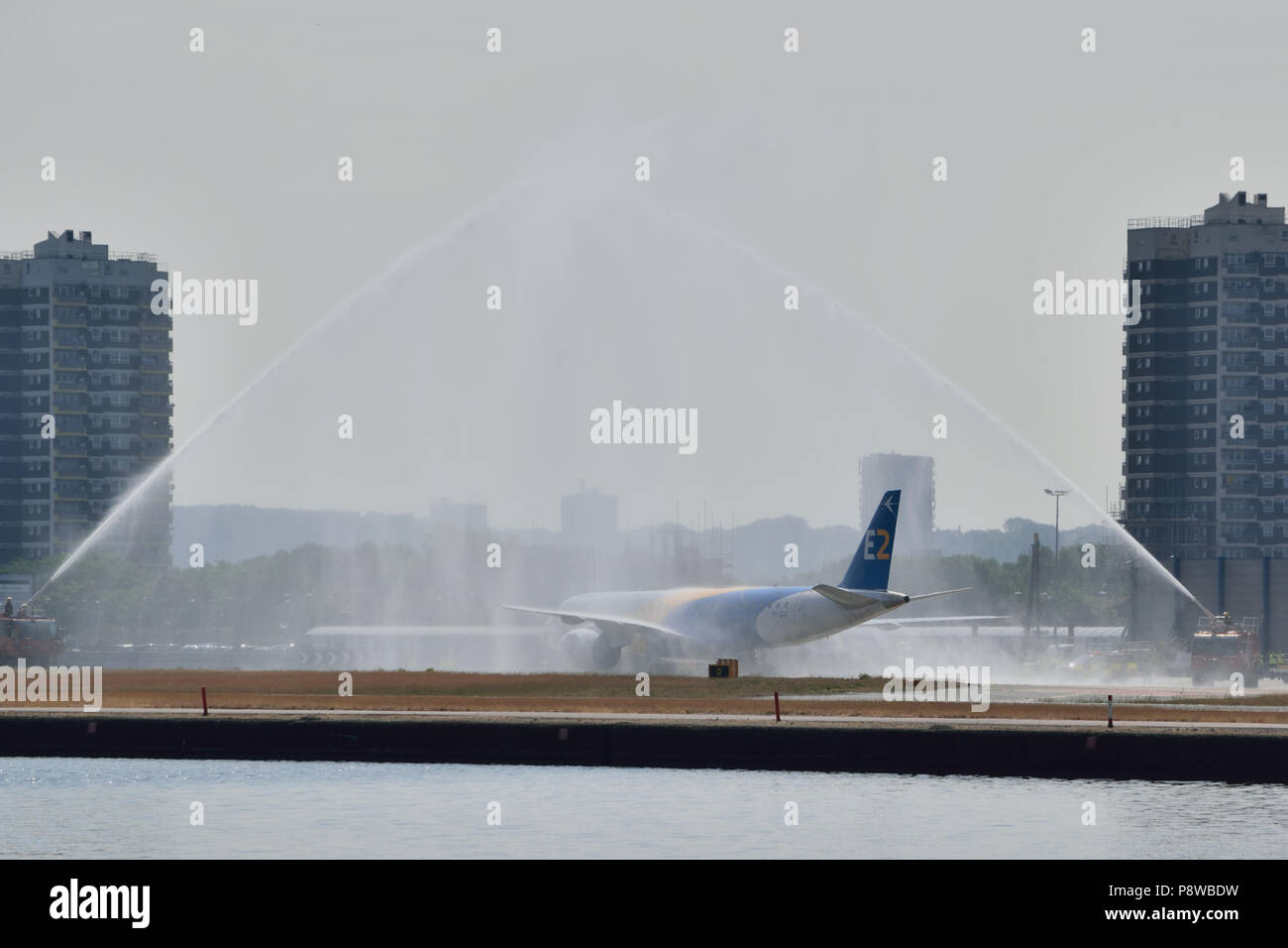 The all new Embraer E190 E2 medium range jet airliner makes its maiden ...