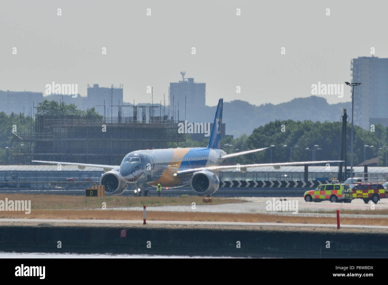 The all new Embraer E190 E2 medium range jet airliner makes its maiden ...