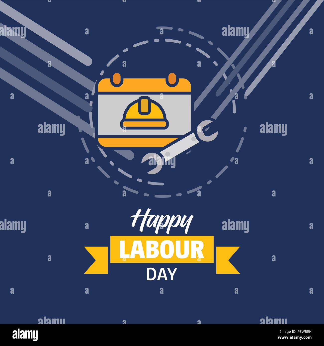 Happy Labour day design with yellow and blue theme vector with labours tool logo vector. For web ...