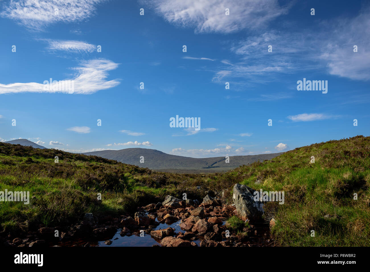 Scottish landscape. mountains and beautiful sky above Scotland Stock ...