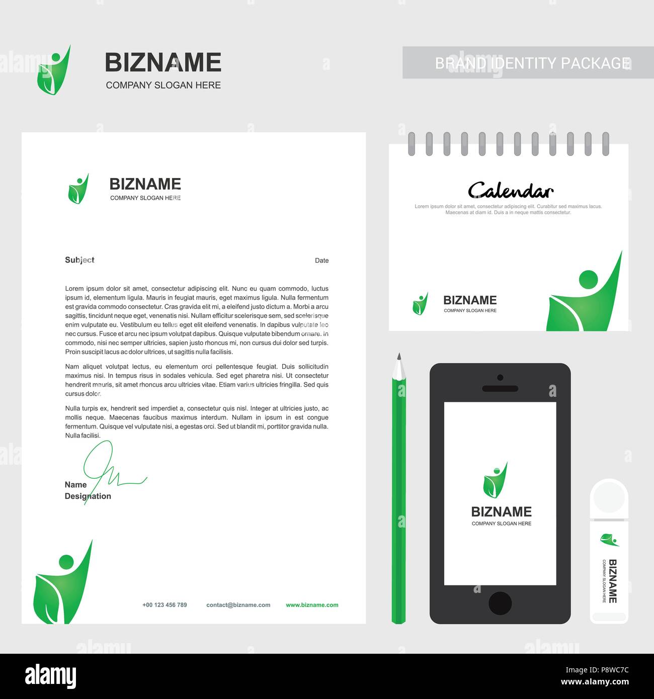 Company letter design also with calender and samrt phone app design ...