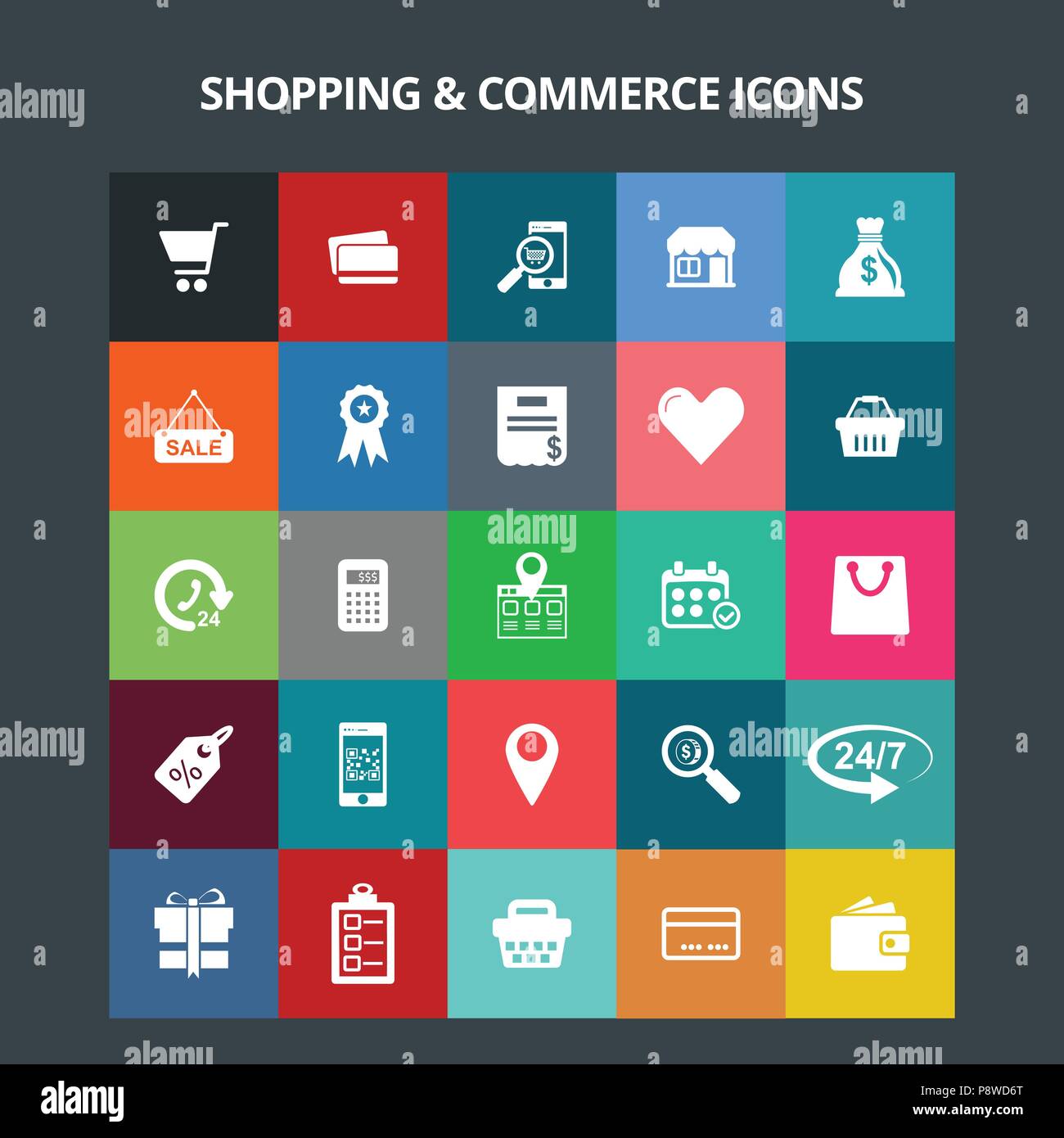 Shopping and Commerce Icons. For web design and application interface ...