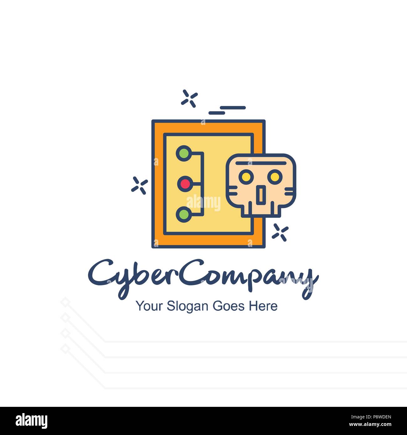 Cyber company network logo with white background and typography. For ...