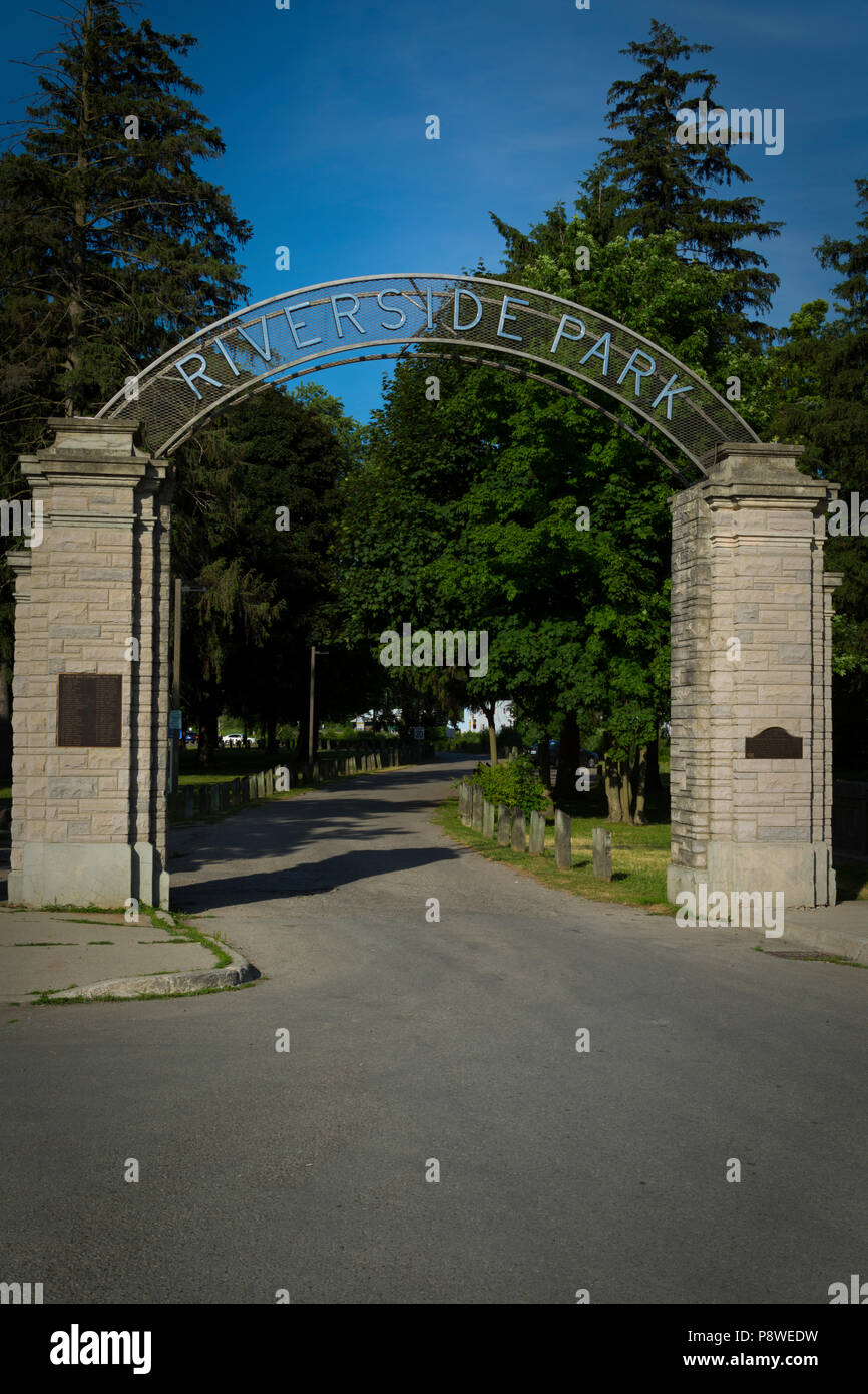 Entrance gate to Riverside Park Cambridge (Preston) Ontario Canada ...