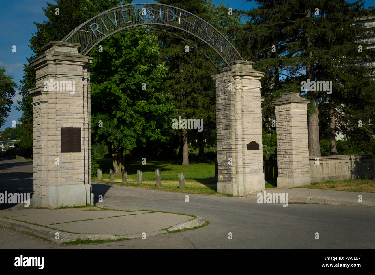 Entrance gate to Riverside Park Cambridge (Preston) Ontario Canada ...