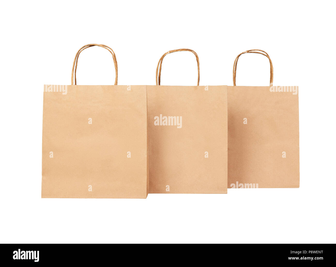 three paper bag isolated on white background Stock Photo - Alamy