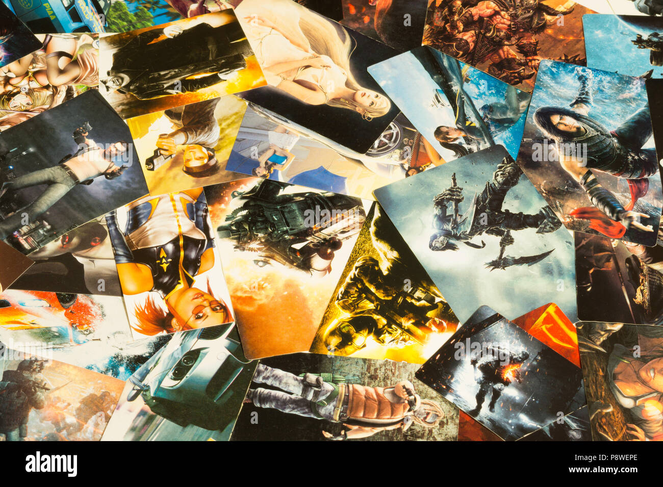 Stickers collection of different video games background Stock Photo - Alamy