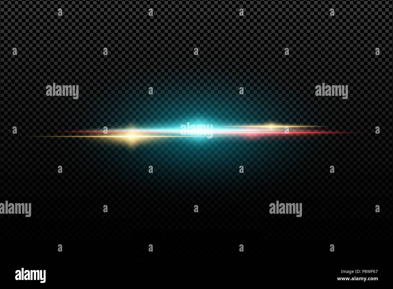 Abstract bright stylish light effect on a transparent background ...