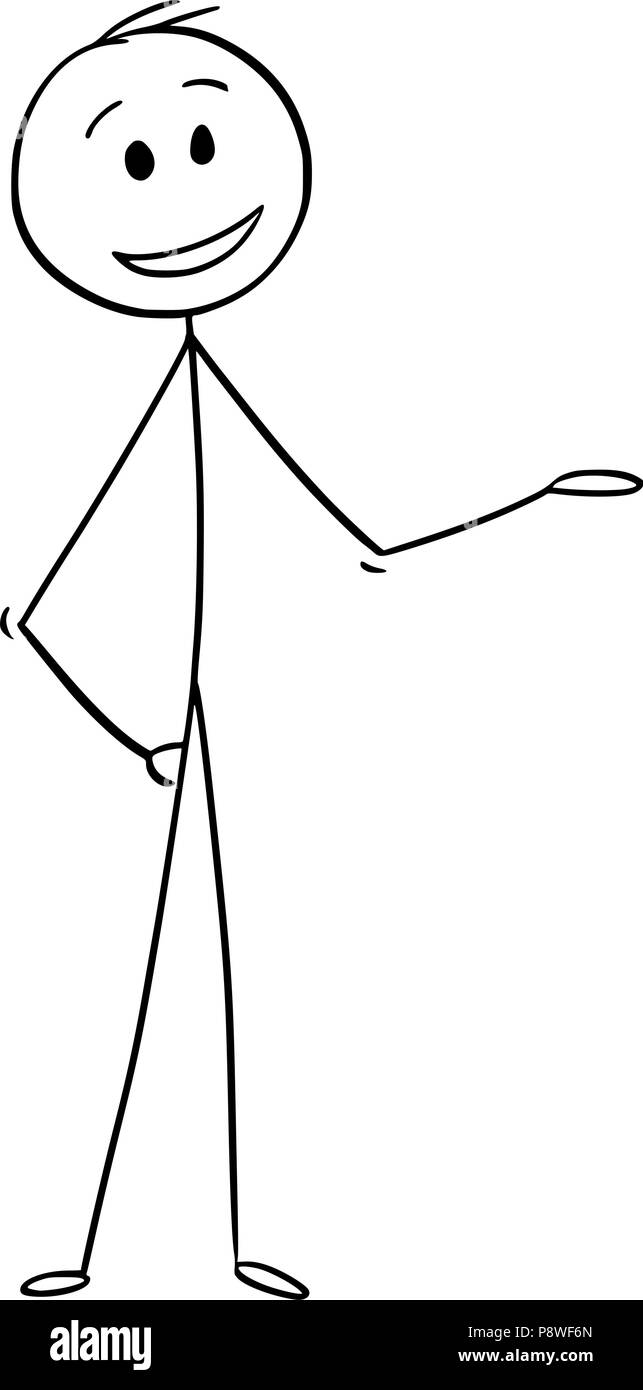 Cartoon of Man or Businessman Showing and Offering Something Stock ...