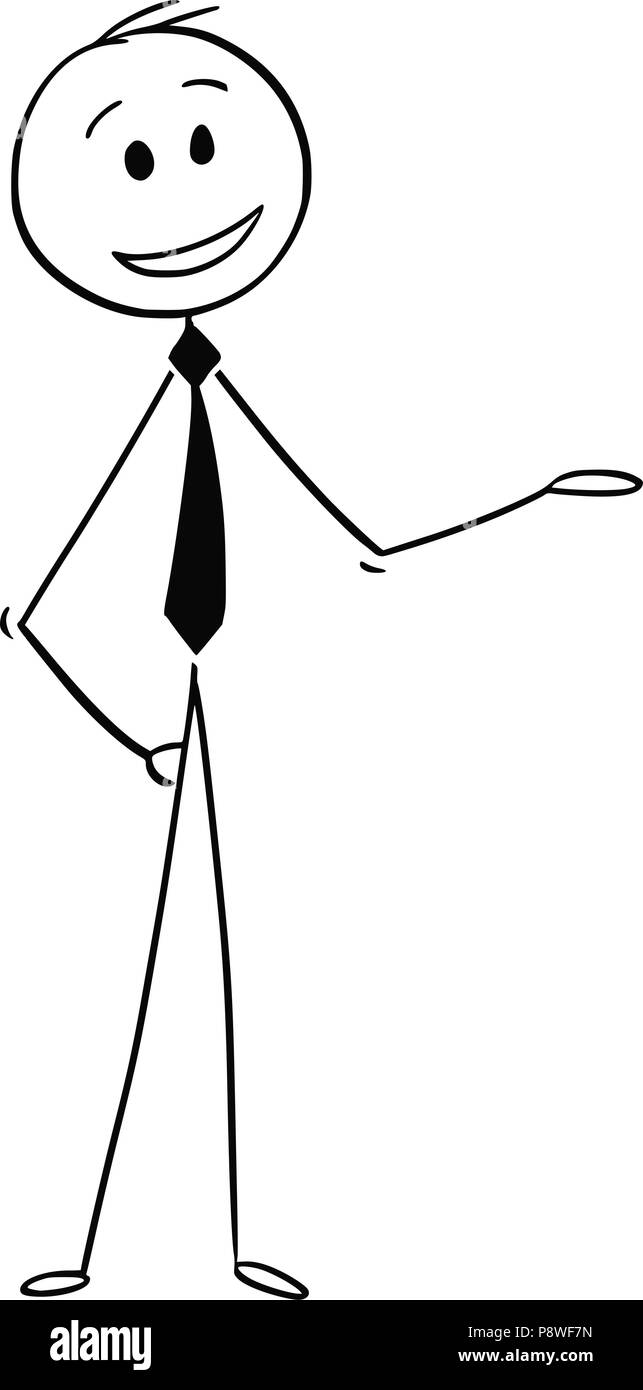 Cartoon of Man or Businessman Showing and Offering Something Stock ...