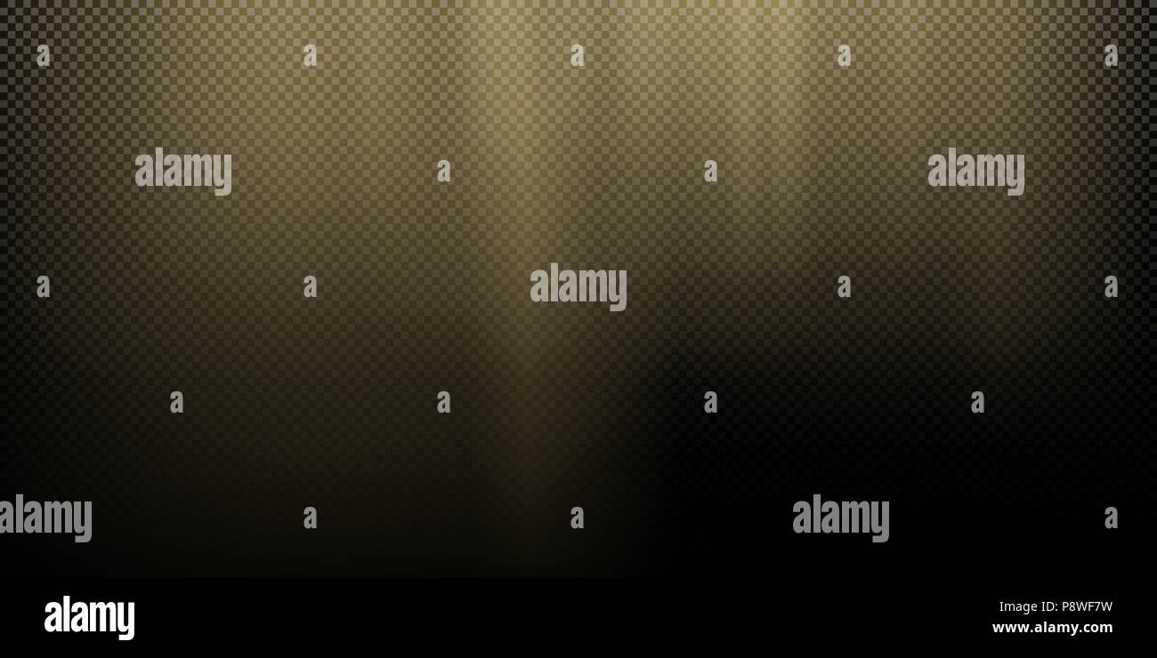 Golden light effect on a transparent background. Abstract golden glow ...
