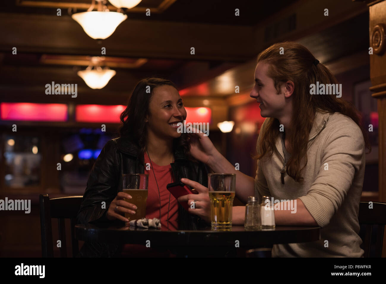 Glass beer night club table hi-res stock photography and images - Alamy