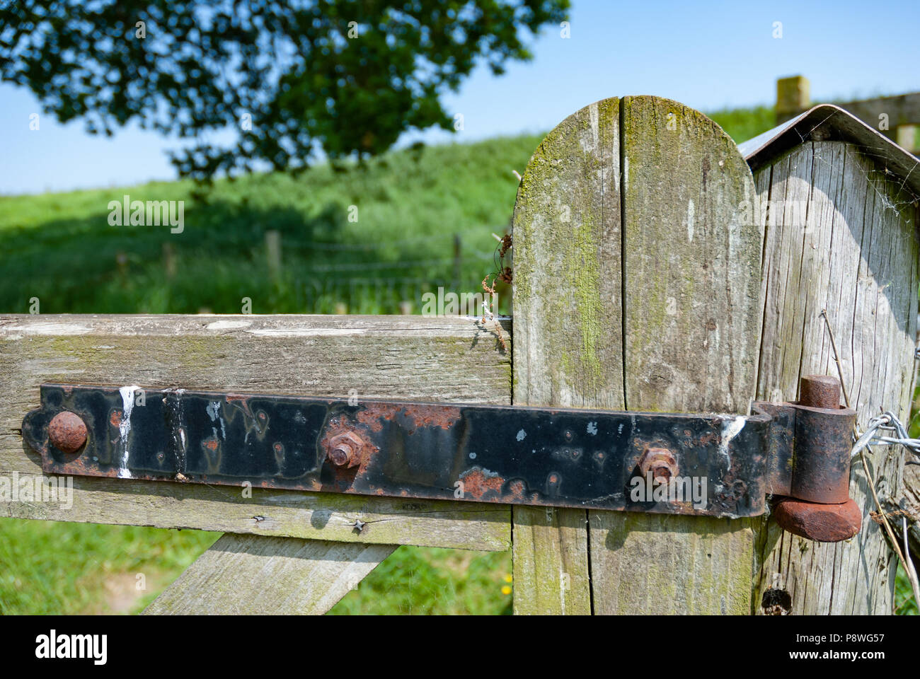 Close Up Of Farm Gate Stock Photo - Alamy