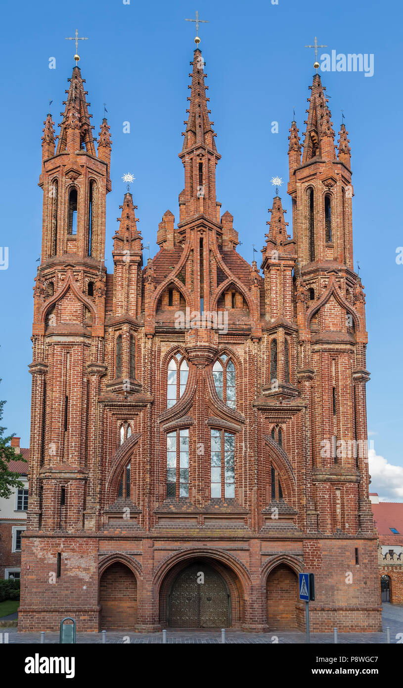 Catholic church of St. Anne. Vilnius. Lithuania Stock Photo - Alamy