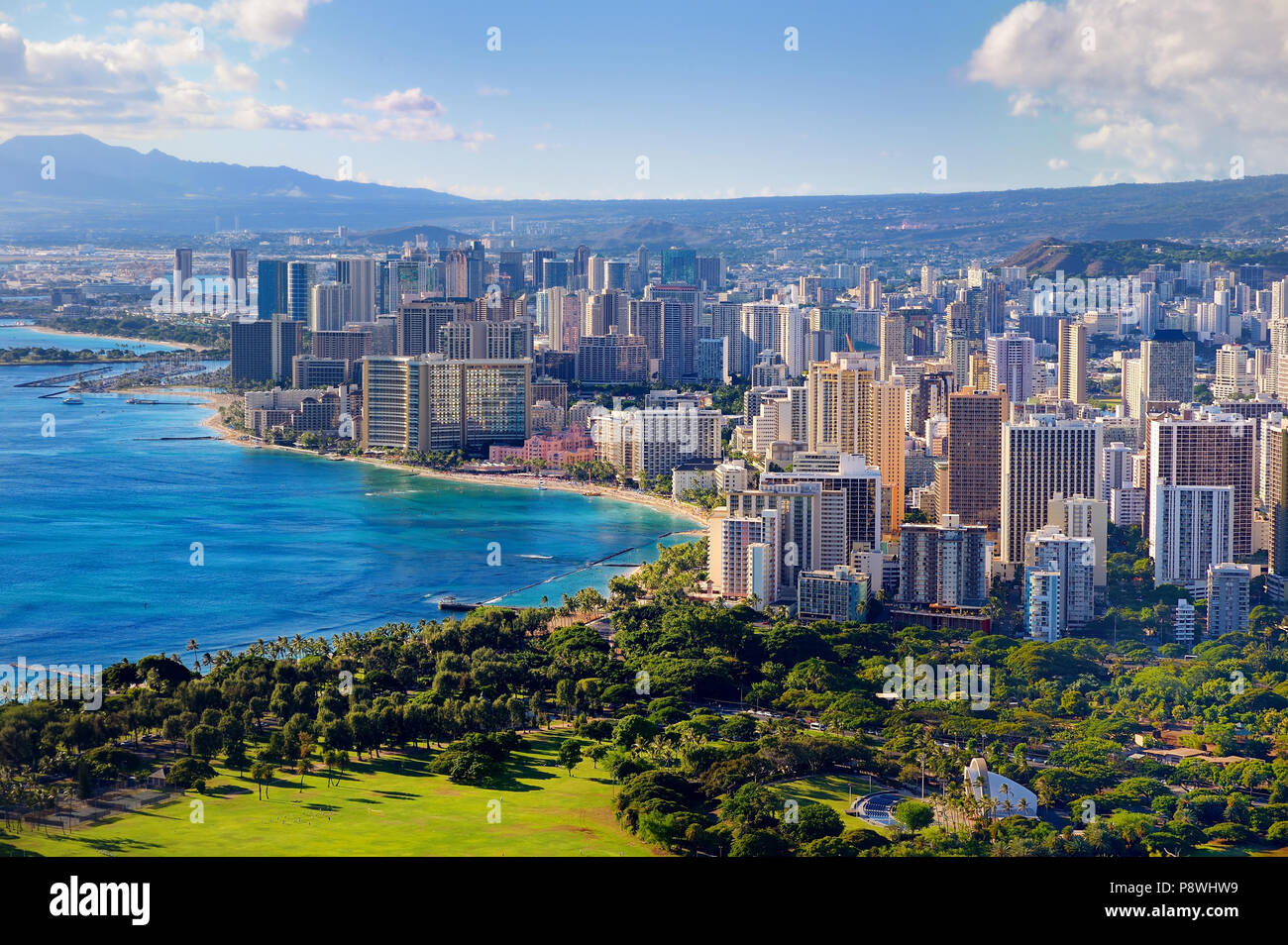 Spectacular view of Honolulu city, Oahu, Hawaii Stock Photo - Alamy