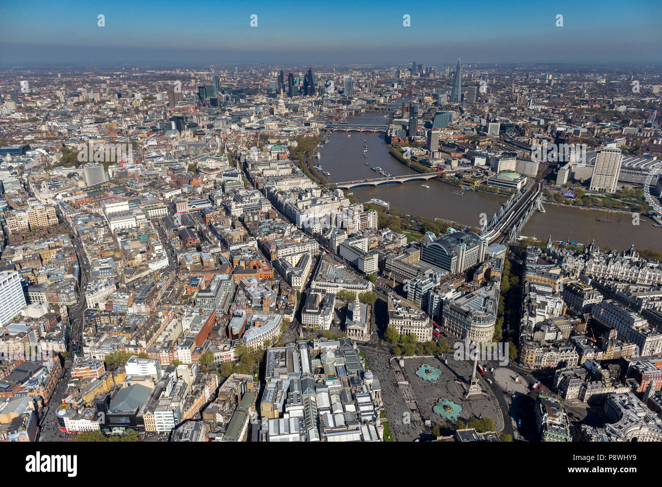 London Aerial view looking East over Covent garden Stock Photo - Alamy