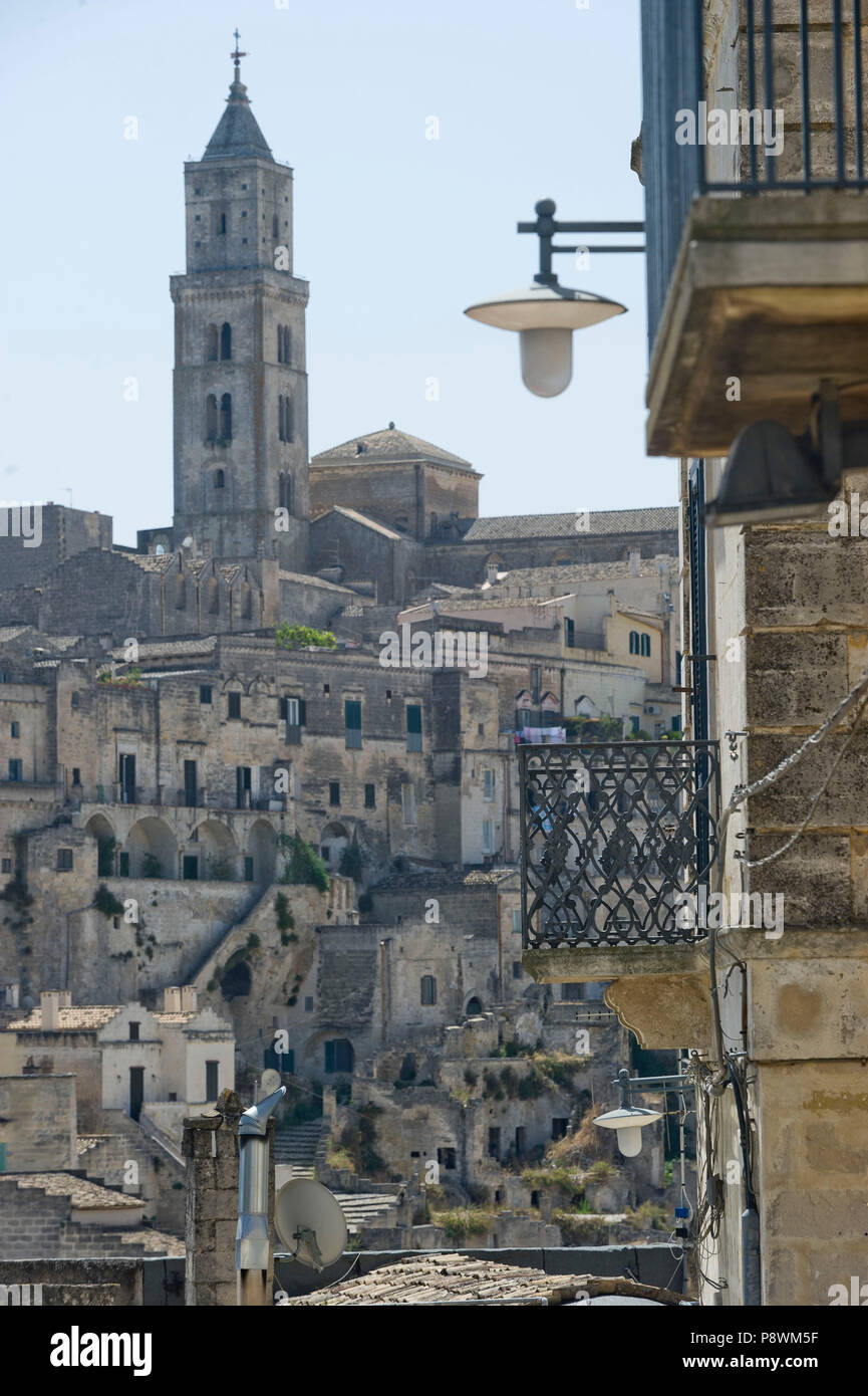 Italy, Basilicata, Matera, Medieval historical center, Houses built in ...
