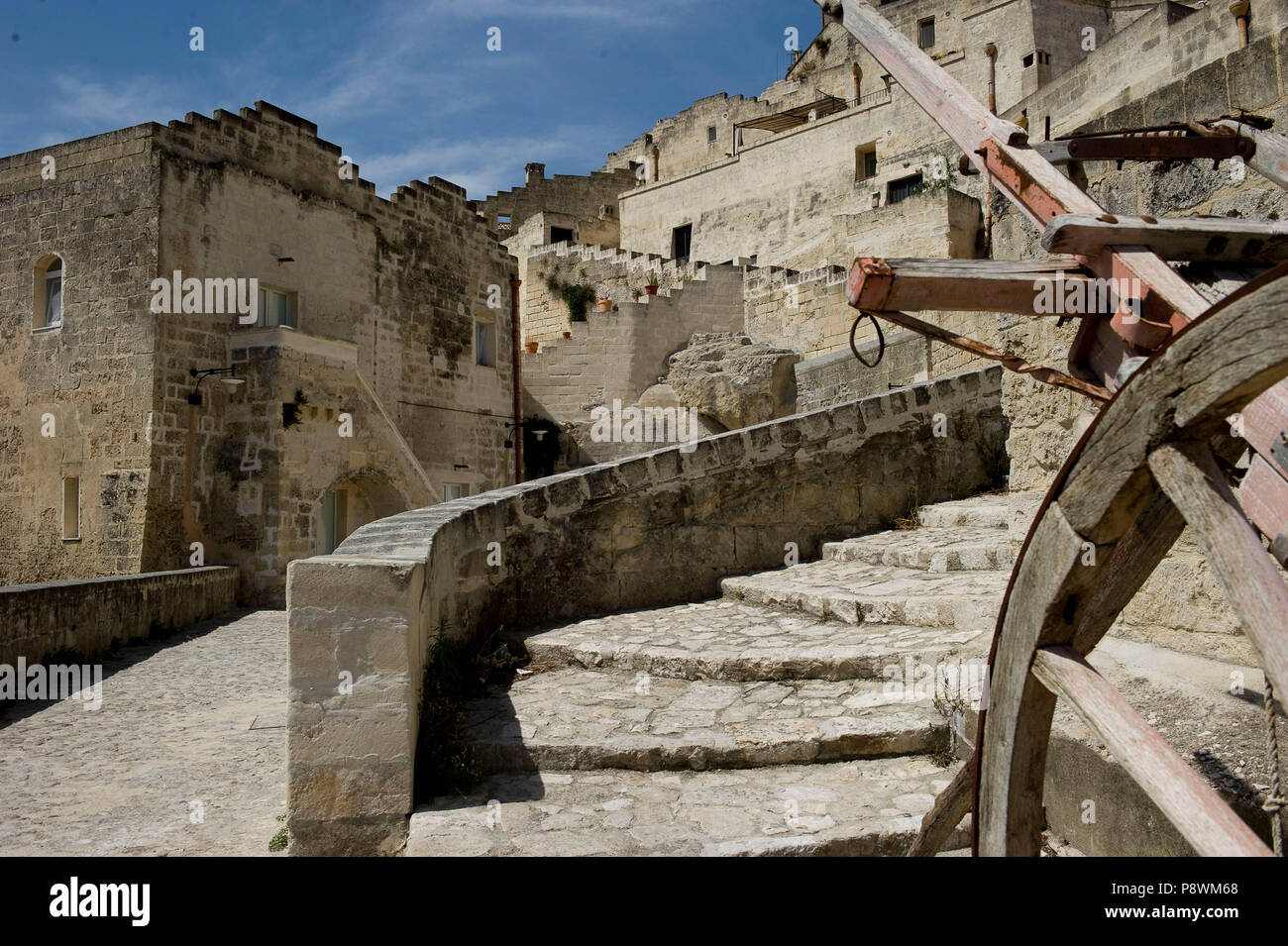 Italy, Basilicata, Matera, Medieval historical center, Houses built in ...