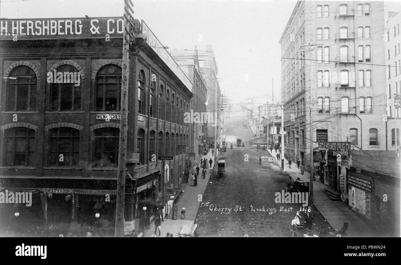 . 79 Cherry St from 1st Ave, Seattle, Washington, ca 1891 (LAROCHE 319 ...