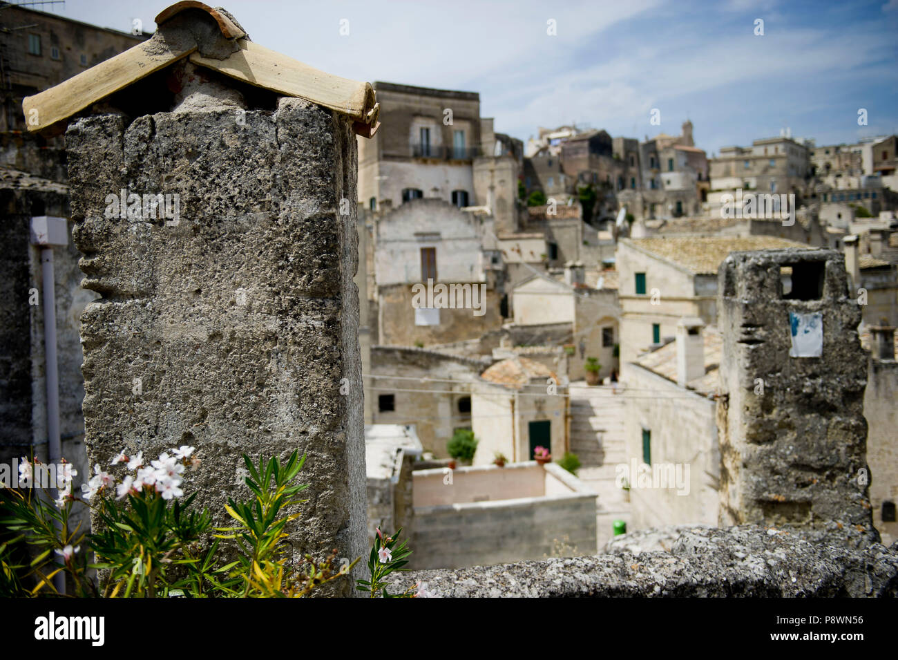 Italy, Basilicata, Matera, Medieval historical center, Houses built in ...